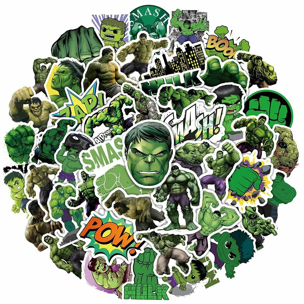 Наклейки Marvel Hulk MINISO 50PCS
