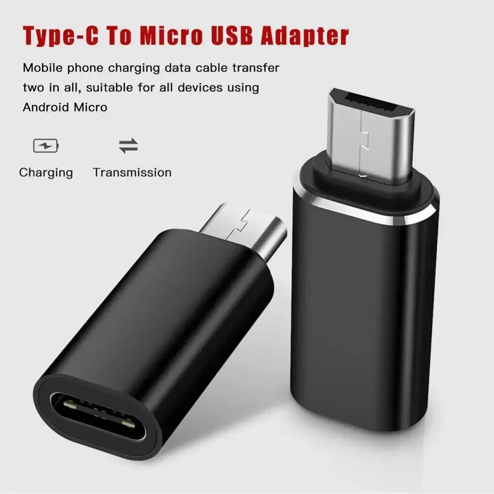 Адаптер USB Type-C на Micro USB, розовый — фото 1