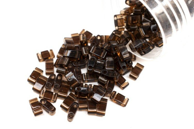 Бисер японский MIYUKI Half TILA #0135 темное пиво, прозрачный, 5 грамм