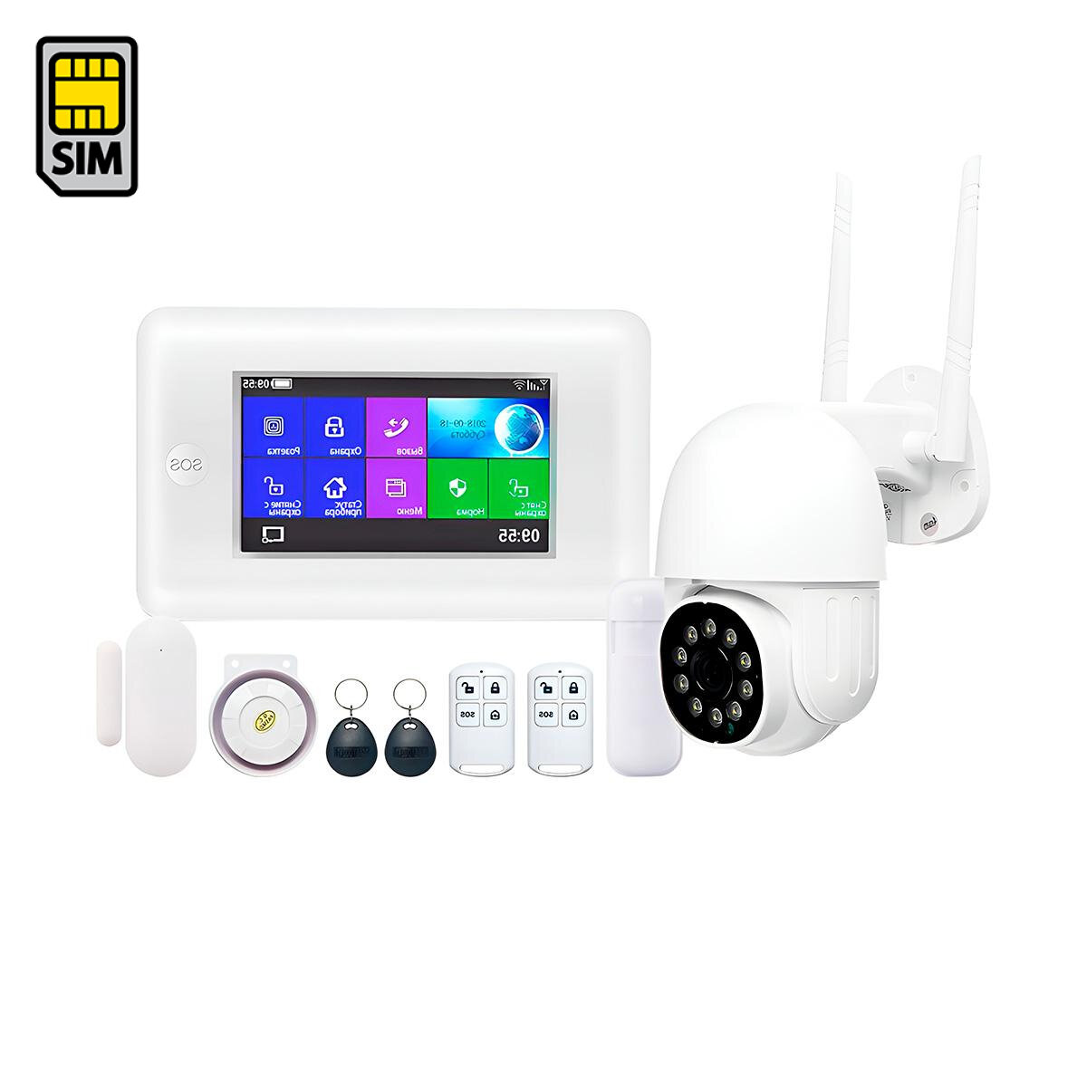 Система GSM/Wi-Fi сигнализация с видеонаблюдением: Strazh Galaktika-GSM и HD-ком 9826-ASW5 TUYA для дома, коттеджа и гаража.