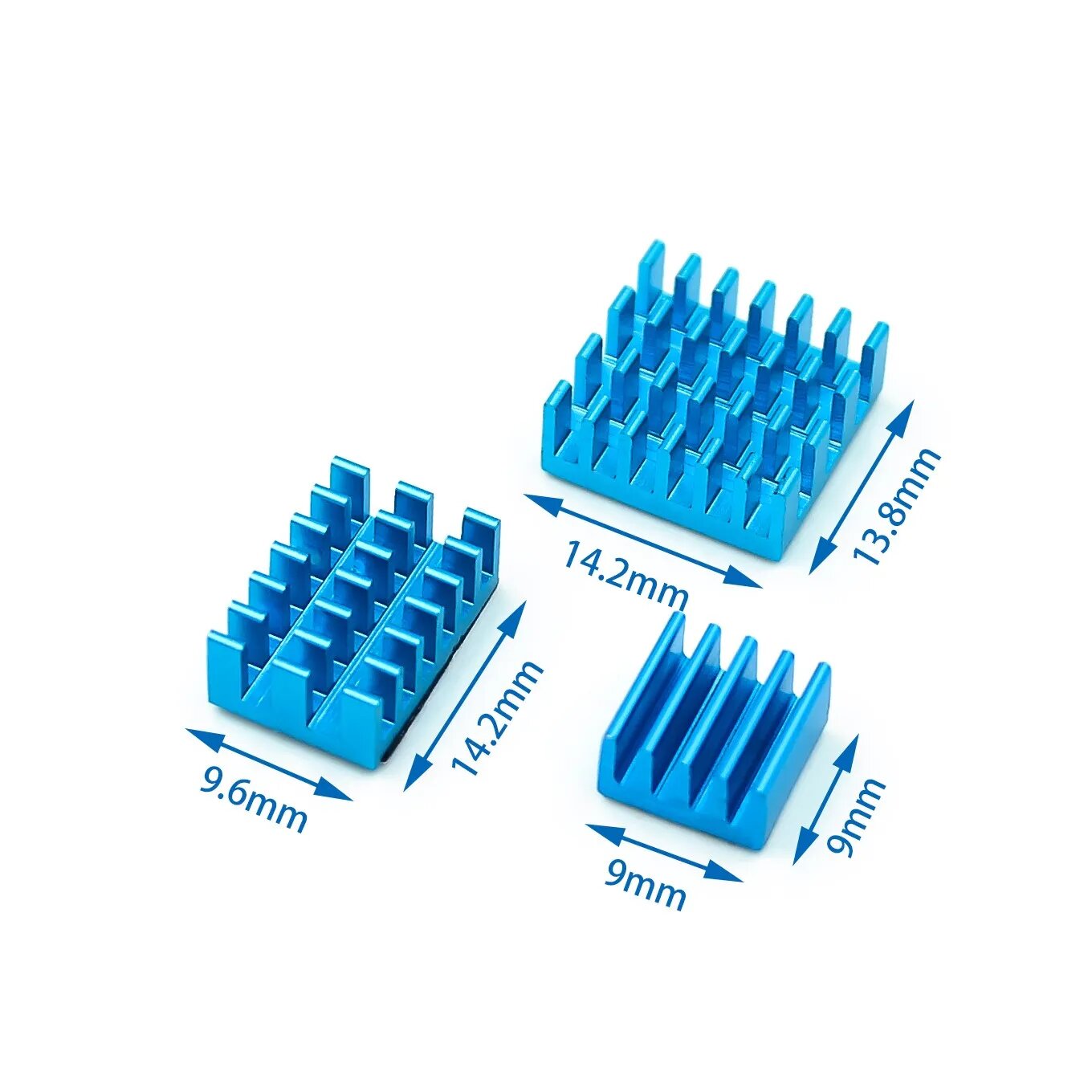 Чехол для Raspberry Pi 4B с вентилятором и радиаторами SIMPLE ROBOT blue heat sink