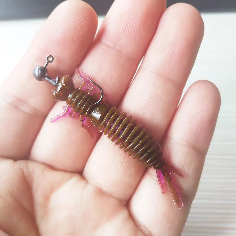 POETRYYI Ларва Силиконовые Приманки 60мм Розовый, color A