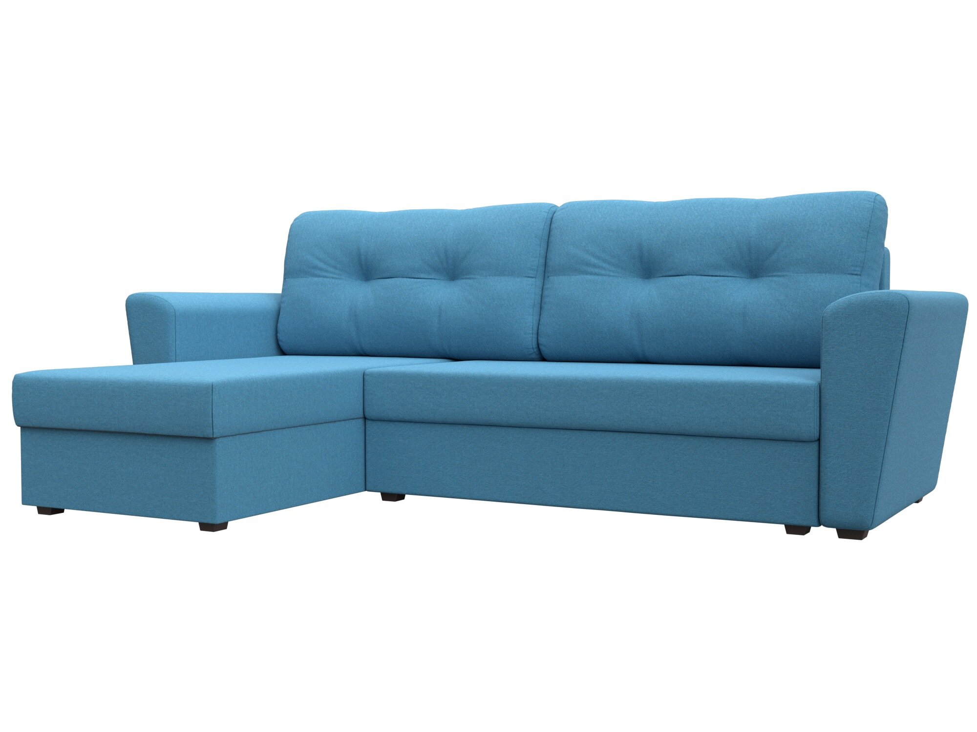 Диван угловой Амстердам Лайт L, 3-местный, размер: 235х140см, спальное место: 127х197см, рогожка, Амур голубой