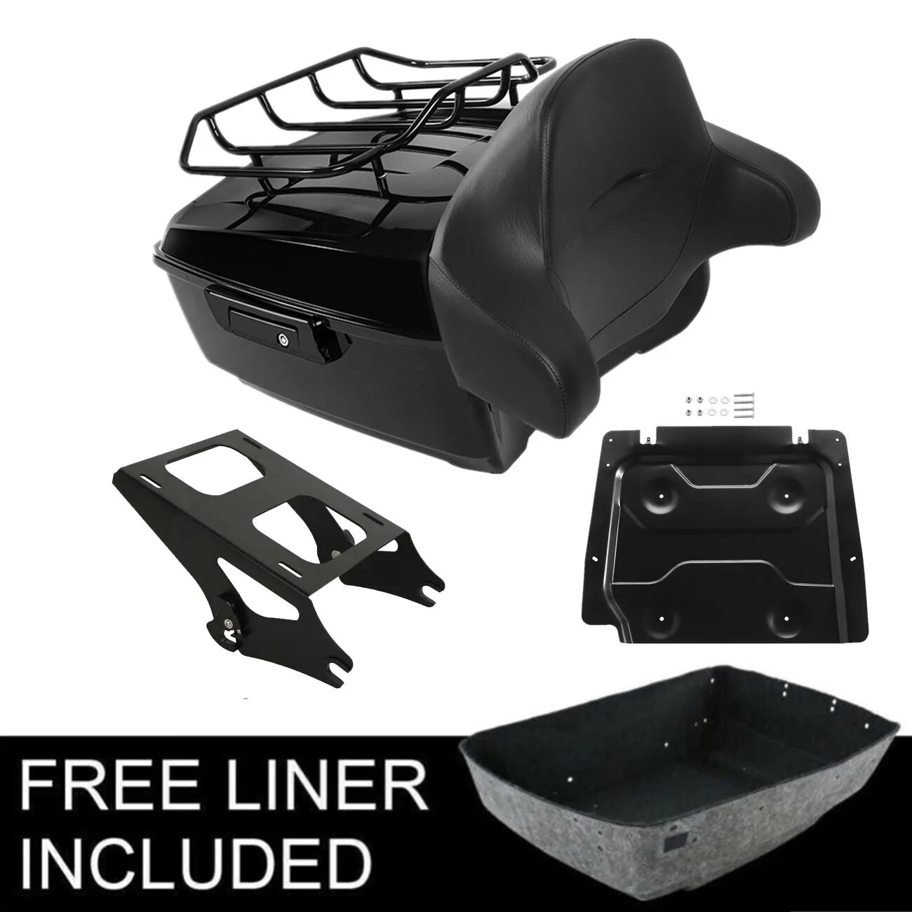 King Pack багажник 2 вверх стойка для Harley Tour Pak Street Glide Road King CVO специальный мотоцикл 2014-2023, Черный