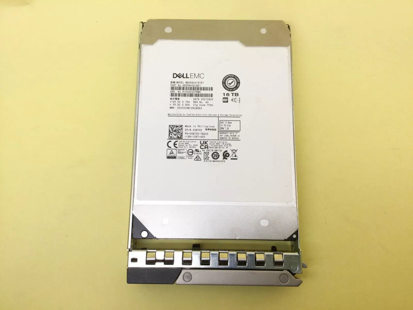 Жёсткий диск 4N7V0, для серверов Dell, форм-фактор 3,5", ёмкость 16ТБ