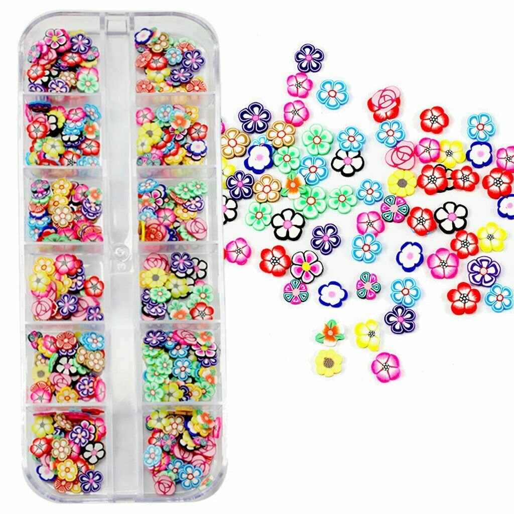 1 коробка из 12 сеток, эпоксидные мягкие глиняные таблички-B flowers