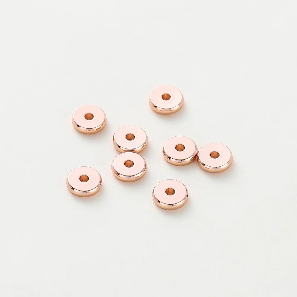 Золотые позолоченные латунные бусины St.kunkka 4-12 мм Розовый, 5mm x 30Pcs, Rose Gold