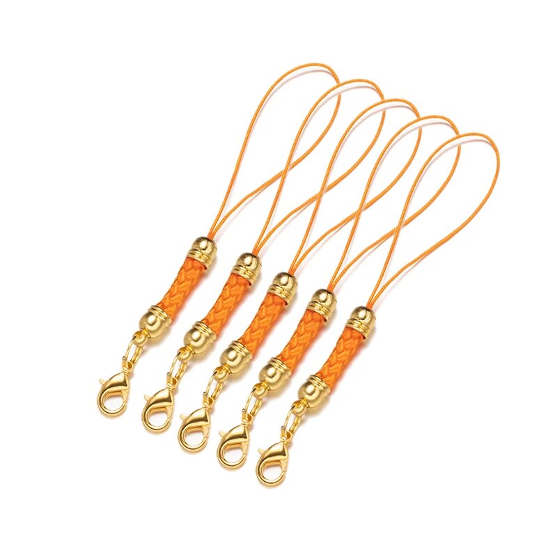 Шнурки-ремни с карабинами, Gold orangish, 10 шт
