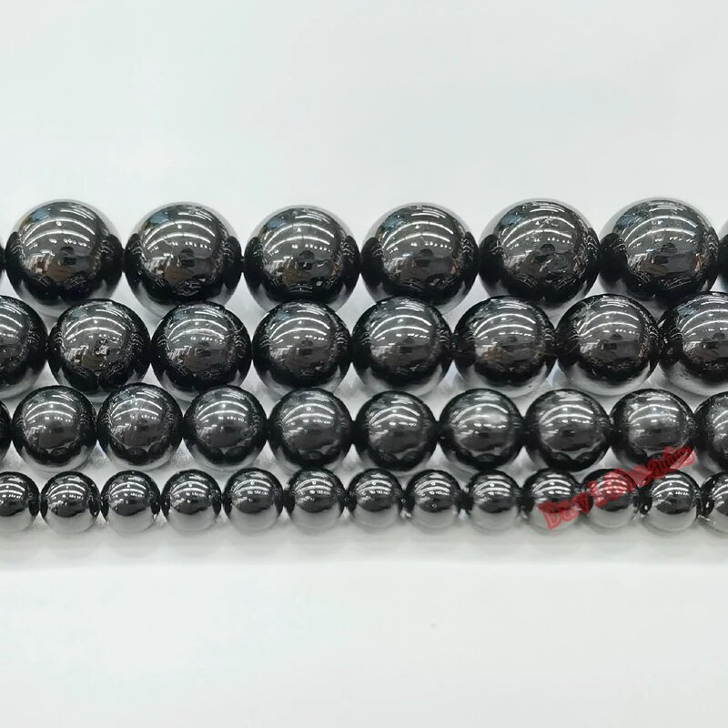Черный турмалиновый камень бусины MOON BEADS 4 6 8 10 12 мм 6mm 61pcs 1lot