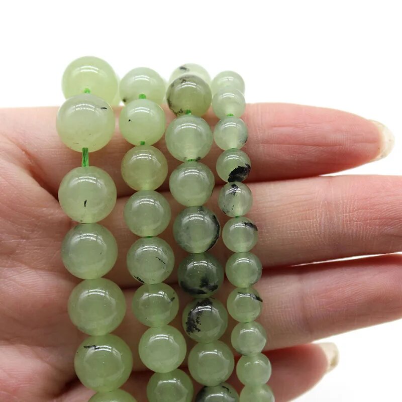 Зеленые камешки Prehnites бусины Youth Cadence 8mm approx 46beads
