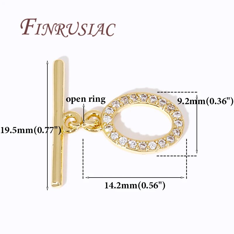 Золотая застежка-переключатель FINRUSIAC, 14K Gold Plated, 6 шт