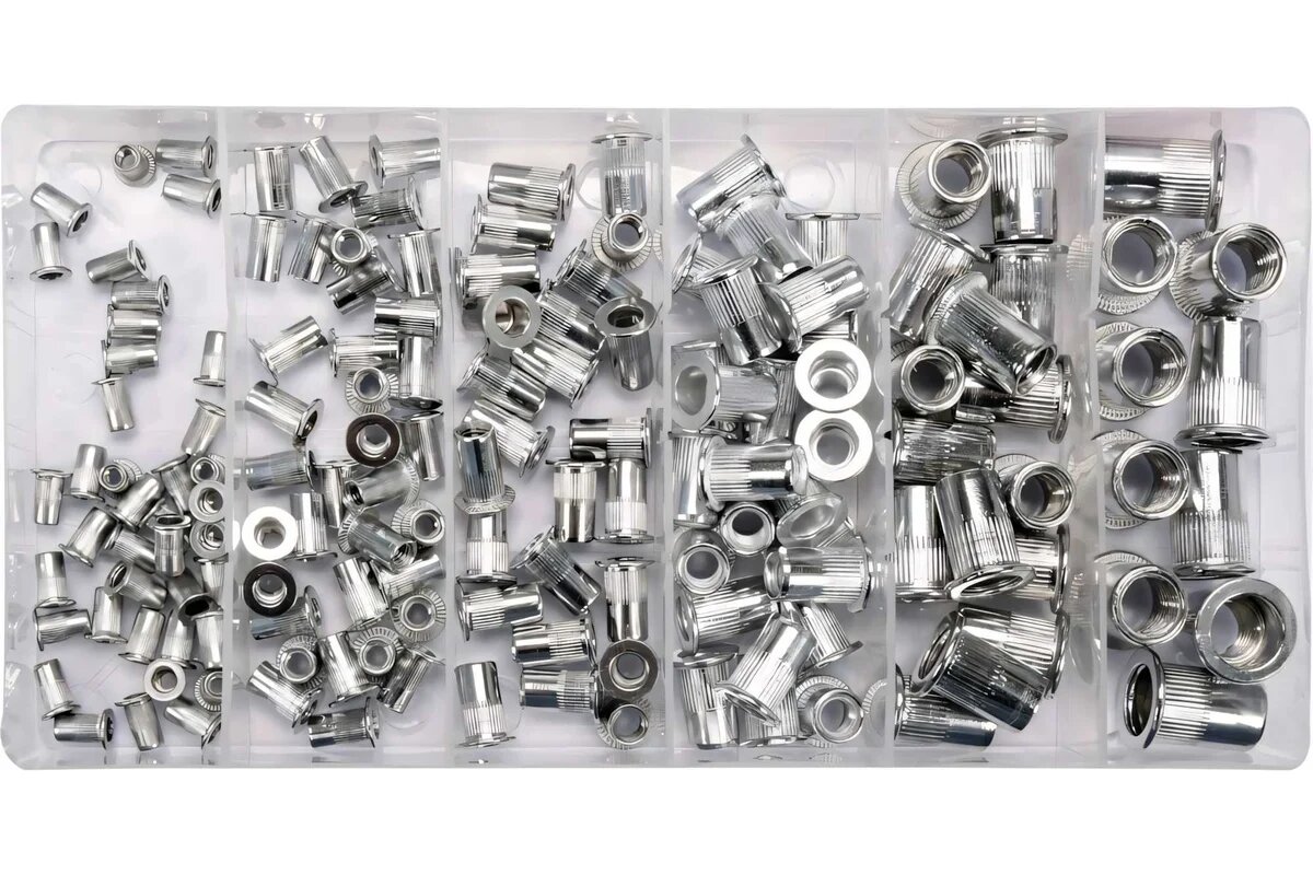 YATO Резьбовые алюминиевые заклепки М3-М10, 150 шт, набор YT-36460 для сборки и ремонта