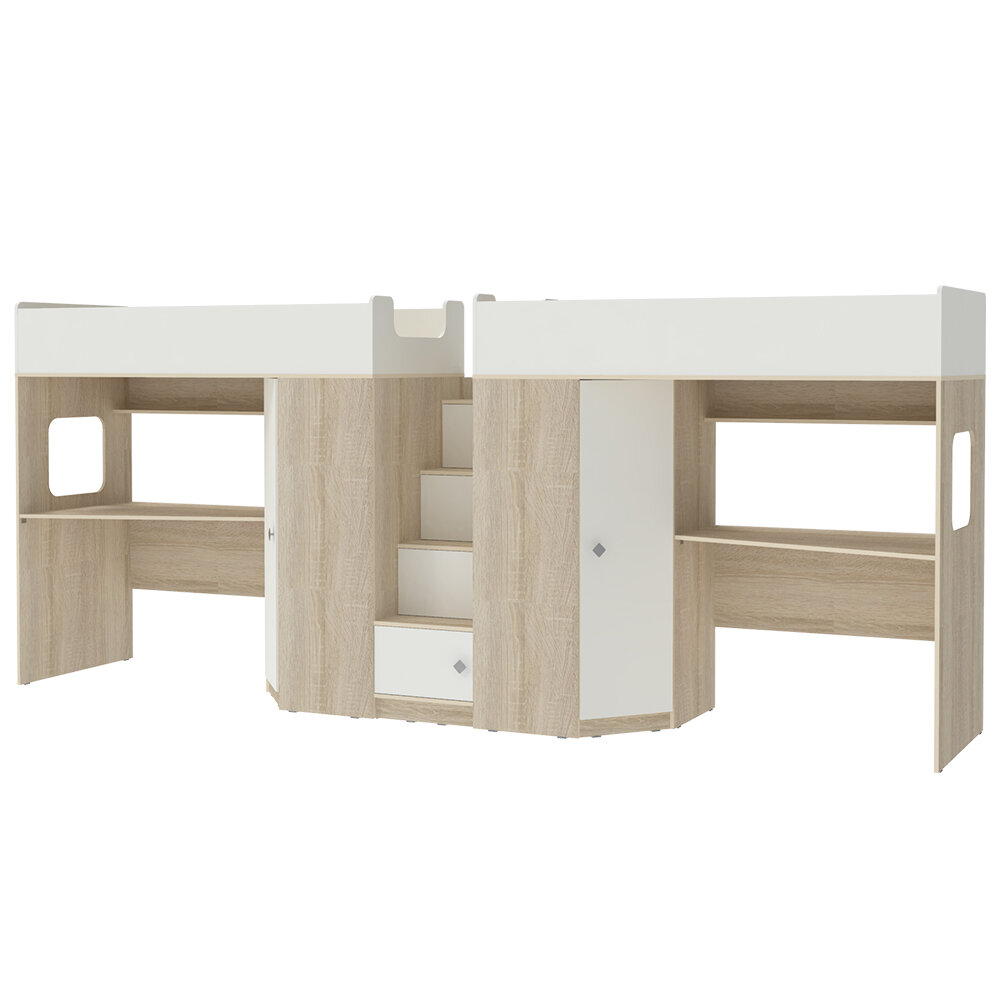 Двухъярусная кровать Л-ВВ604-604 75x175 Дуб Сонома Белый