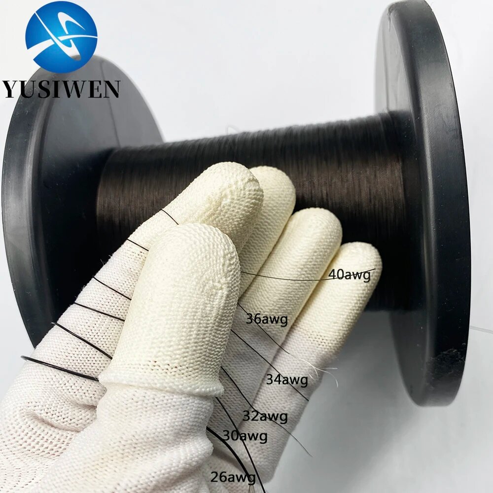 Yusiwen Провод для наушников 36AWG Тефлон Черный, black, 10m