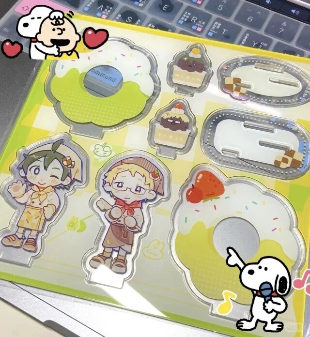 Haikyuu cake series Acrylic Stand Kei Tsukishima Tadashi Yamaguchi kawaii Figure Cute Room Decor Ornament kawaii Desk Display