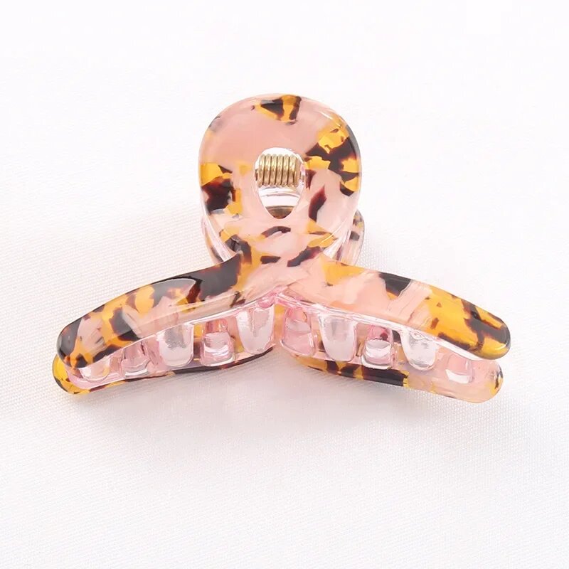 Bgffuy мини однотонный леопардовый принт акриловый крест крабовые когти заколка для волос корейская мода для девочек женские аксессуары для волос