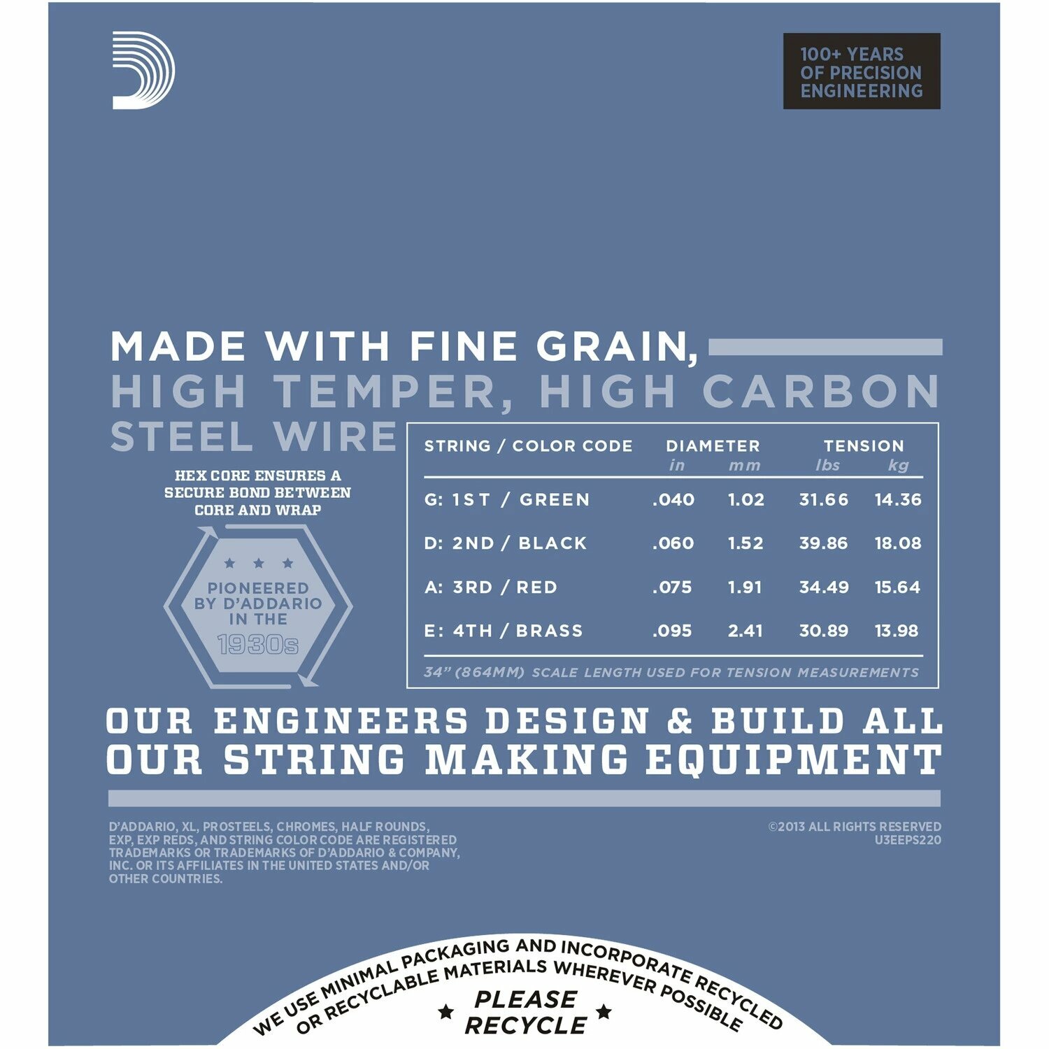 Струны для бас-гитары DAddario EPS220