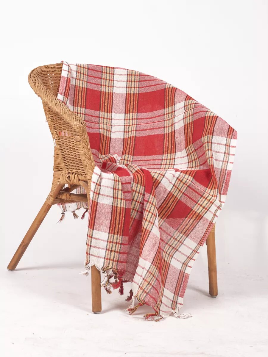 Полотенце турецкое, пештемаль, для бани, для фитнесса, для пляжа 165 x 75 см, красное