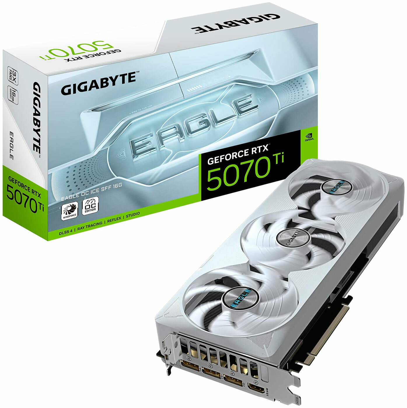 Видеокарта Gigabyte GeForce RTX 5070 Ti EAGLE OC ICE SFF 16GB (GV-N507TEAGLEOC ICE-16GD)