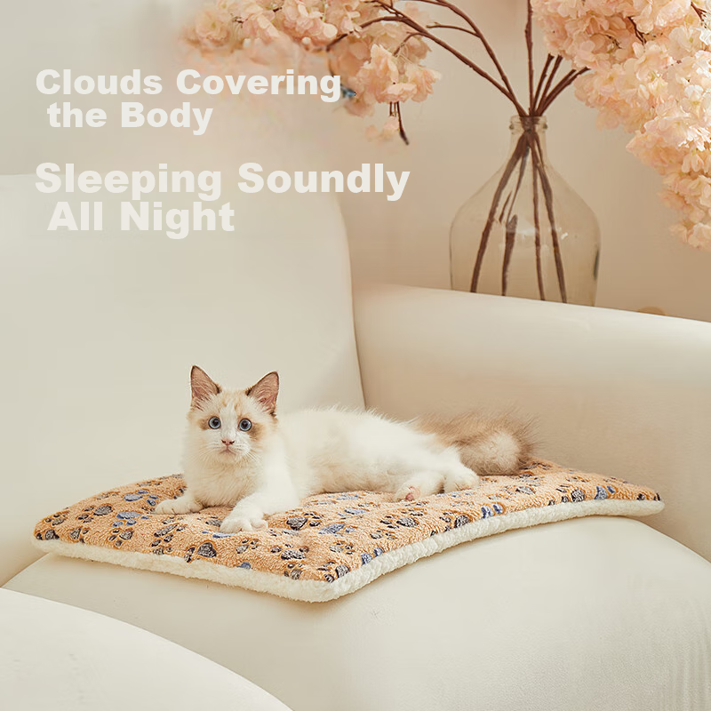 HOUYA Winter Warm Dog Bed, Pet Mat, Dog Sleeping Pad, Winter Cat Bed, Cage Mat, Sleeping Ground Pad, Blanket, Fleece