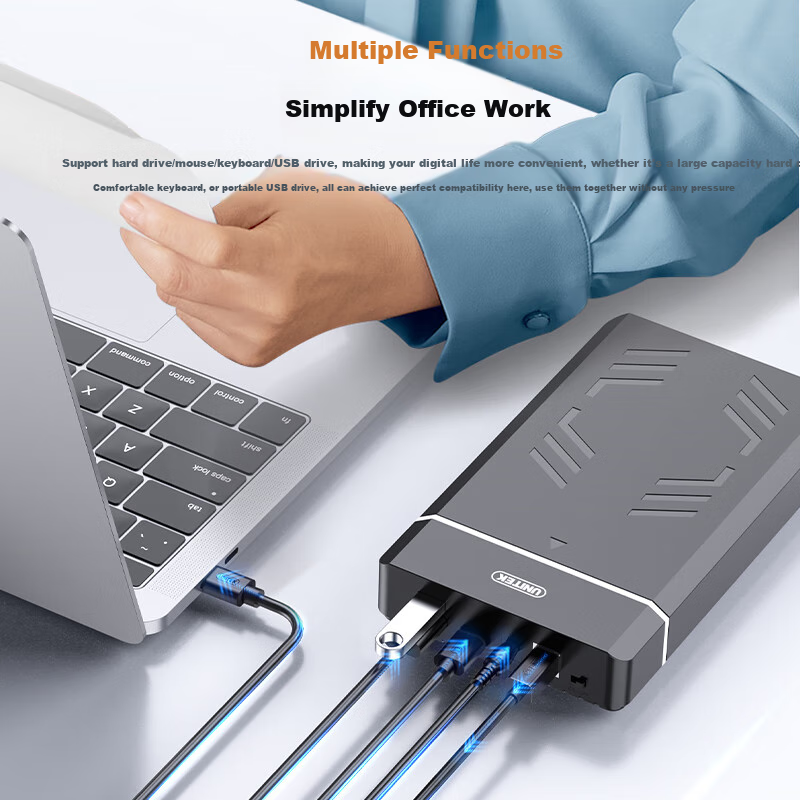 Superior USB 3.0 Mobile Hard Drive Enclosure 2.5/3.5 Inch Universal SATA Interface with HUB Expansion Multi-function Hard Drive Storage Box Computer External SSD Solid State Mechanical Hard Drive