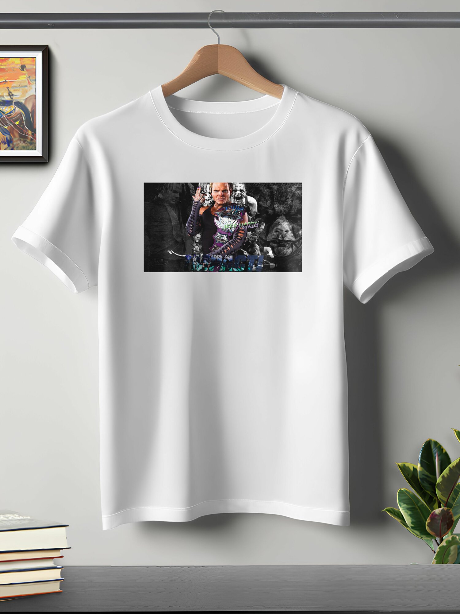 Футболка ONEQ унисекс 50-52 (XL) размер с принтом Джефф Харди, белая