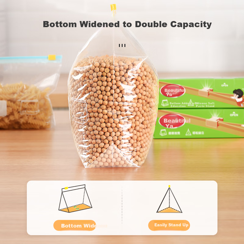 MARYYA 10-Pack Large Ziplock Thickened Disposable Kitchen Refrigerator Fresh-keeping Transparent Self-sealing Bags