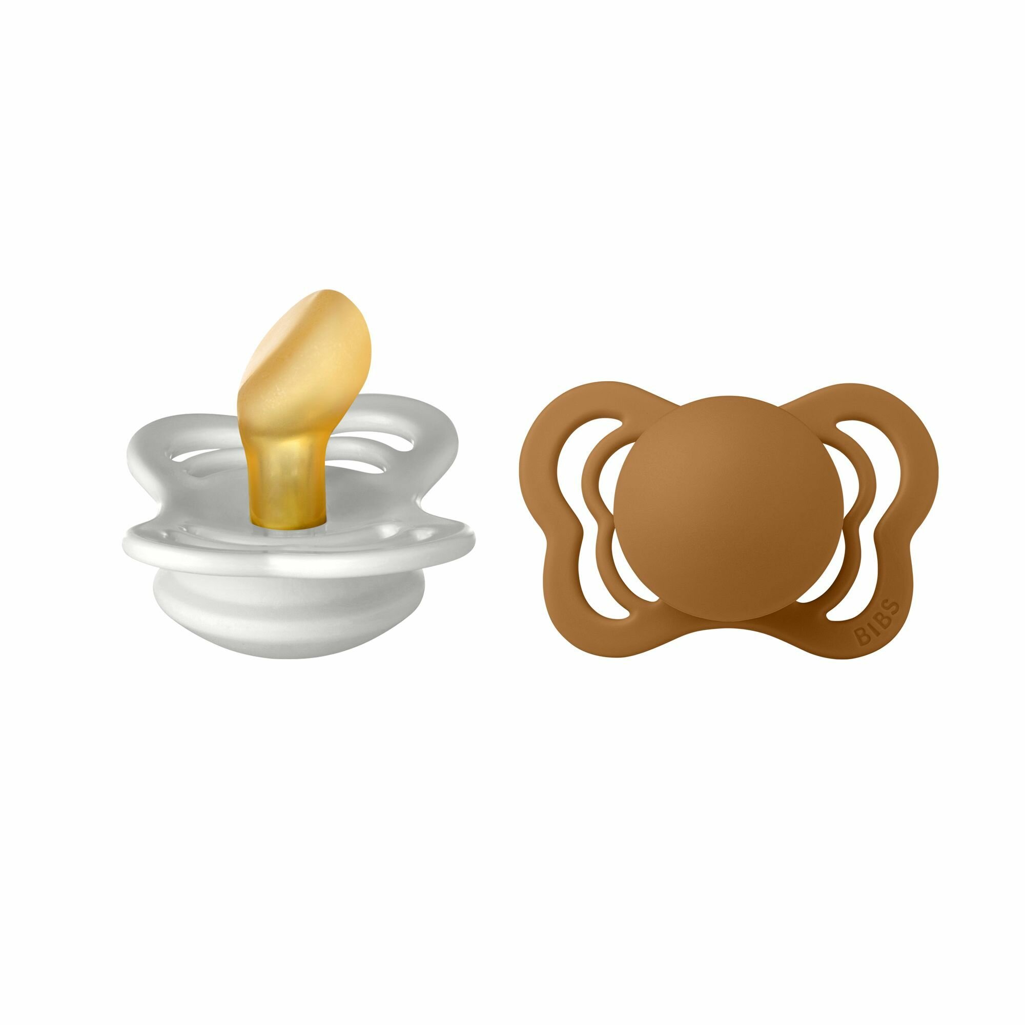 Набор 2 шт. Соска пустышка латексная BIBS Couture Latex: Haze/Caramel, 0+ месяцев