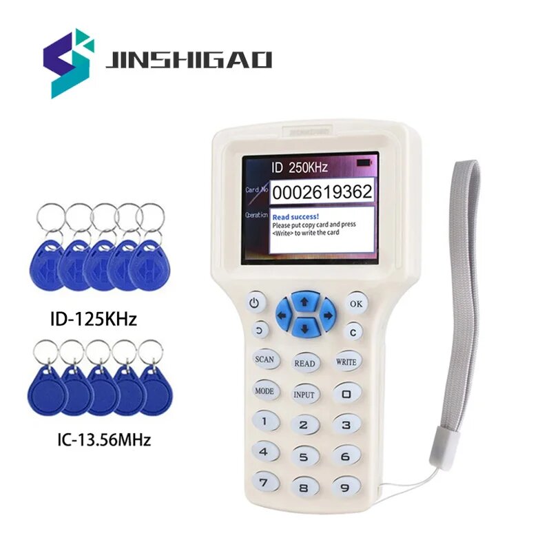 RFID дубликатор JINSHIGAO 125 кГц/13.56 MHz, с IC ID Key