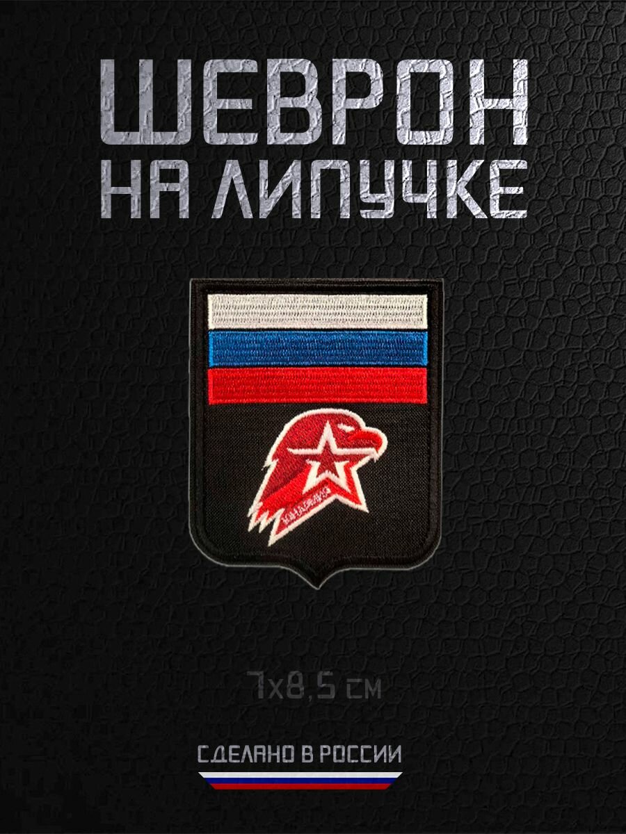 Шеврон военный на липучке нашивка Юнармия с триколором