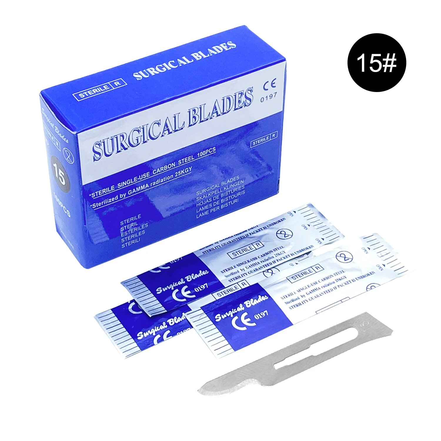 Стоматологические скальпели JOLANT из углеродистой стали 100 шт. Size 15