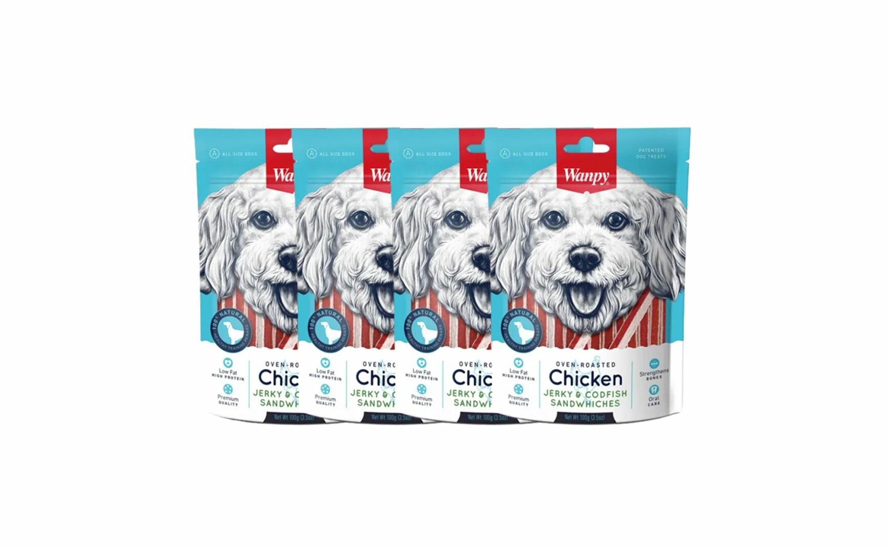 Wanpy Dog курица с треской в форме сэндвича 100 г х 4шт.