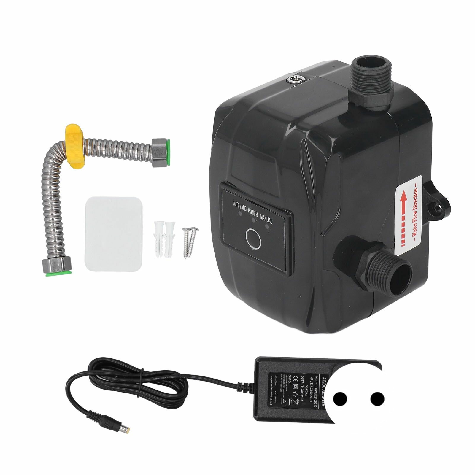 Повышающий насос давления воды 100 Вт, 24 В, малошумный насос с автоматическим определением давления для ванной комнаты, сада, 100 240 В, вилка европейского стандарта