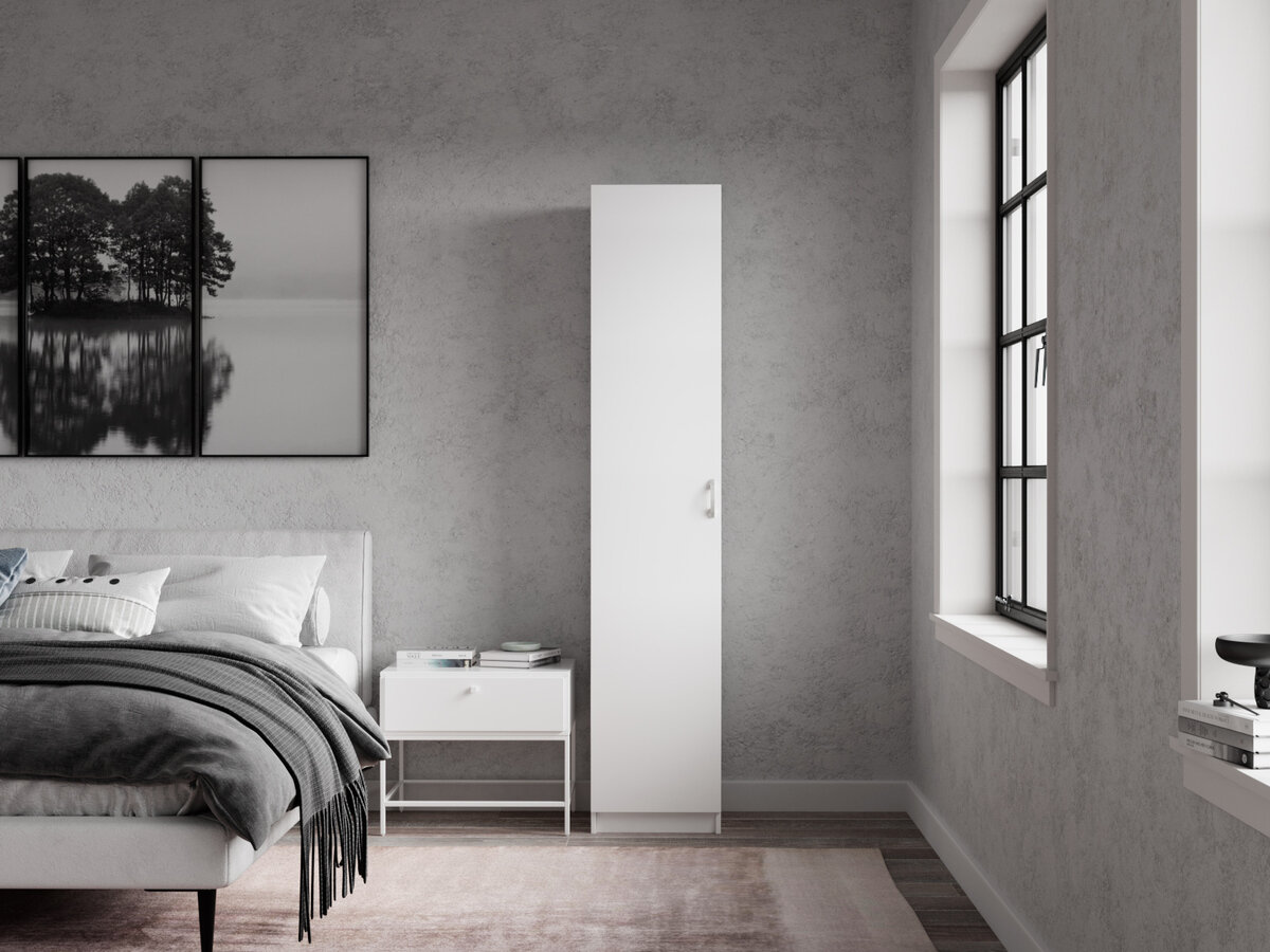 Пенал Зодиак Белый для книг однодверный 40*200*35