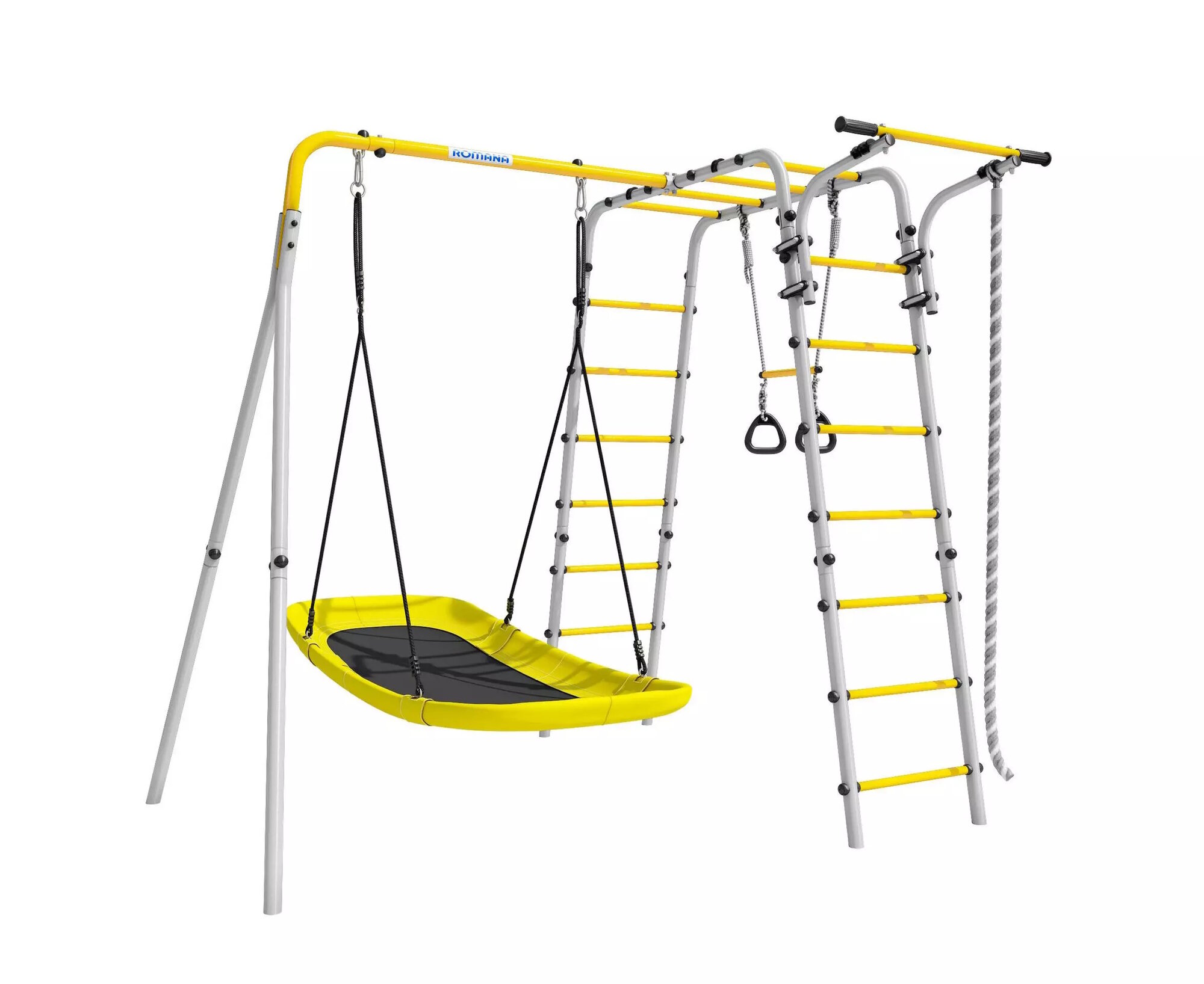 Игровой комплекс Romana Весёлая лужайка-2 + лодка качели R.103.25.04, grey/yellow