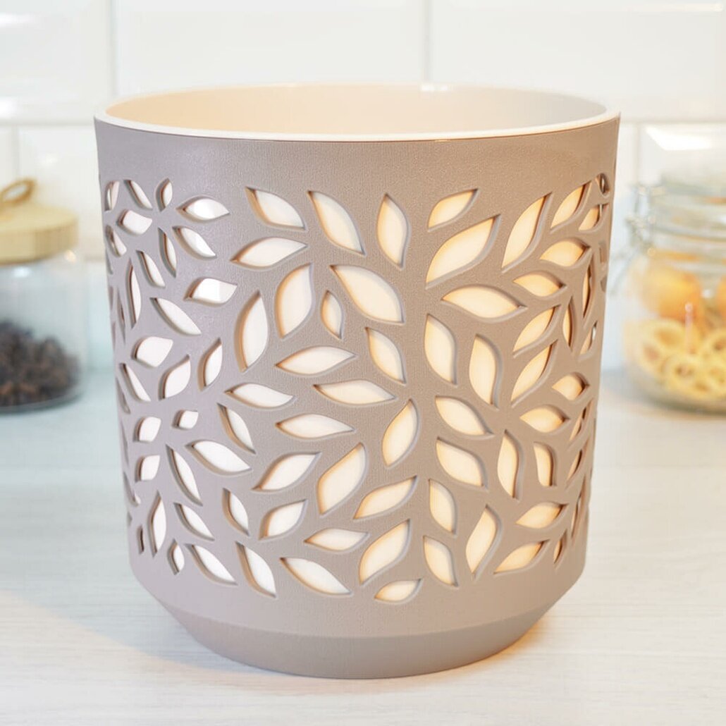 Кашпо Leaves 4л, цвет мокачино, стильный дизайн для растений