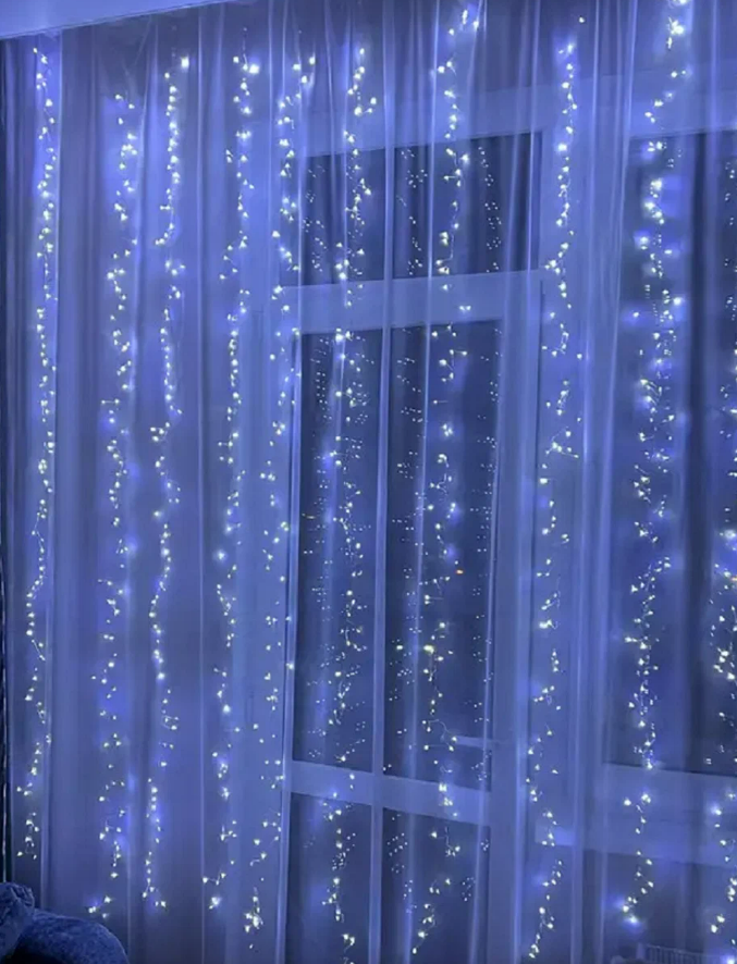 Гирлянда штора Хвойная Лапа 3x2м, питание от сети, светодиодная, белый свет