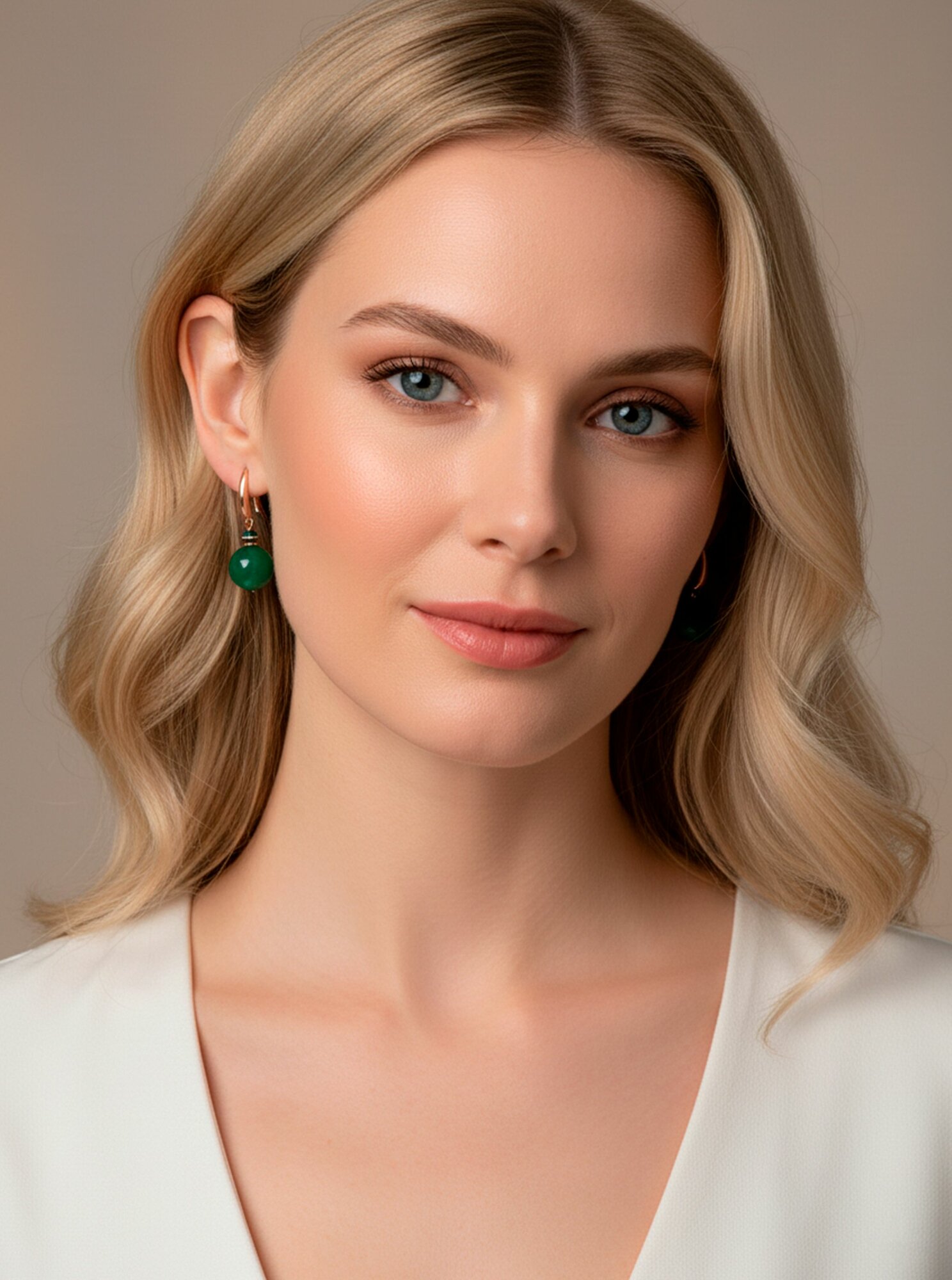 Серьги с подвесками, агат