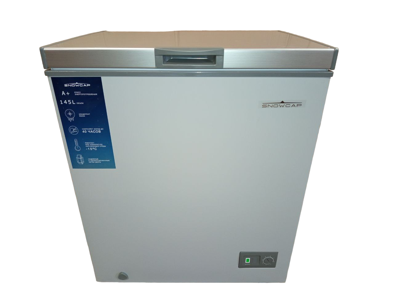 Морозильный ларь SNOWCAP CF-150S, серебристый, 145л, механический
