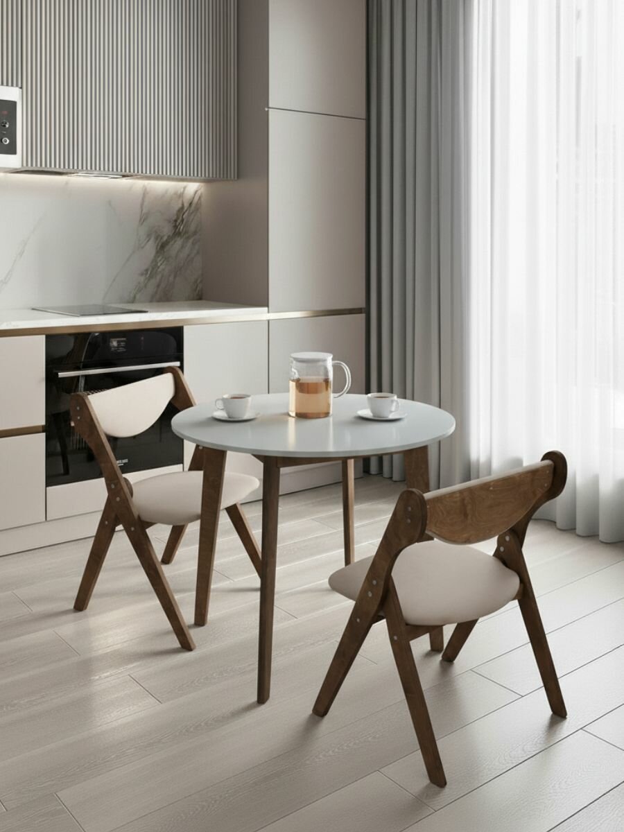 Набор стульев для кухни и гостиной со спинкой мягкие, деревянные кресла / 2 штуки