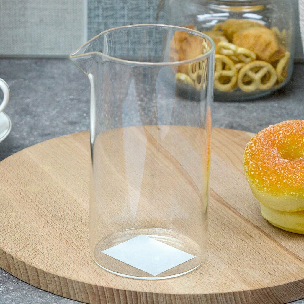 Колба для френч-пресса 600мл, 15х8см, стекло, удобный носик для наливания, прозрачный дизайн, легкая чистка