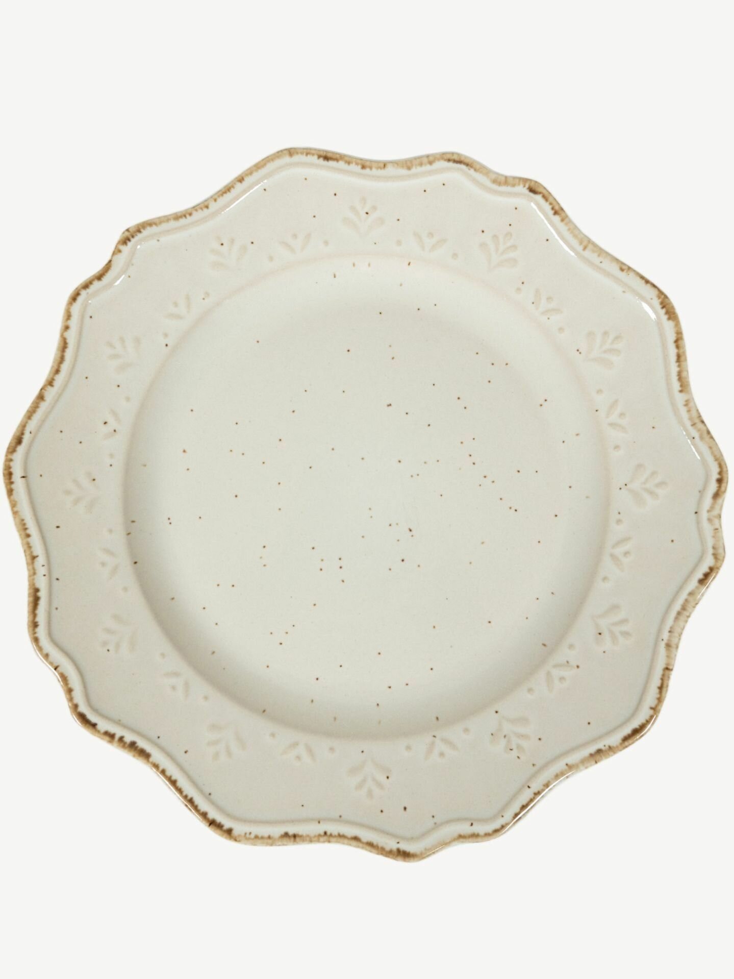 Тарелка плоская "Мотив. Солнце", бежевый, 21,5 см, Дымов Керамика