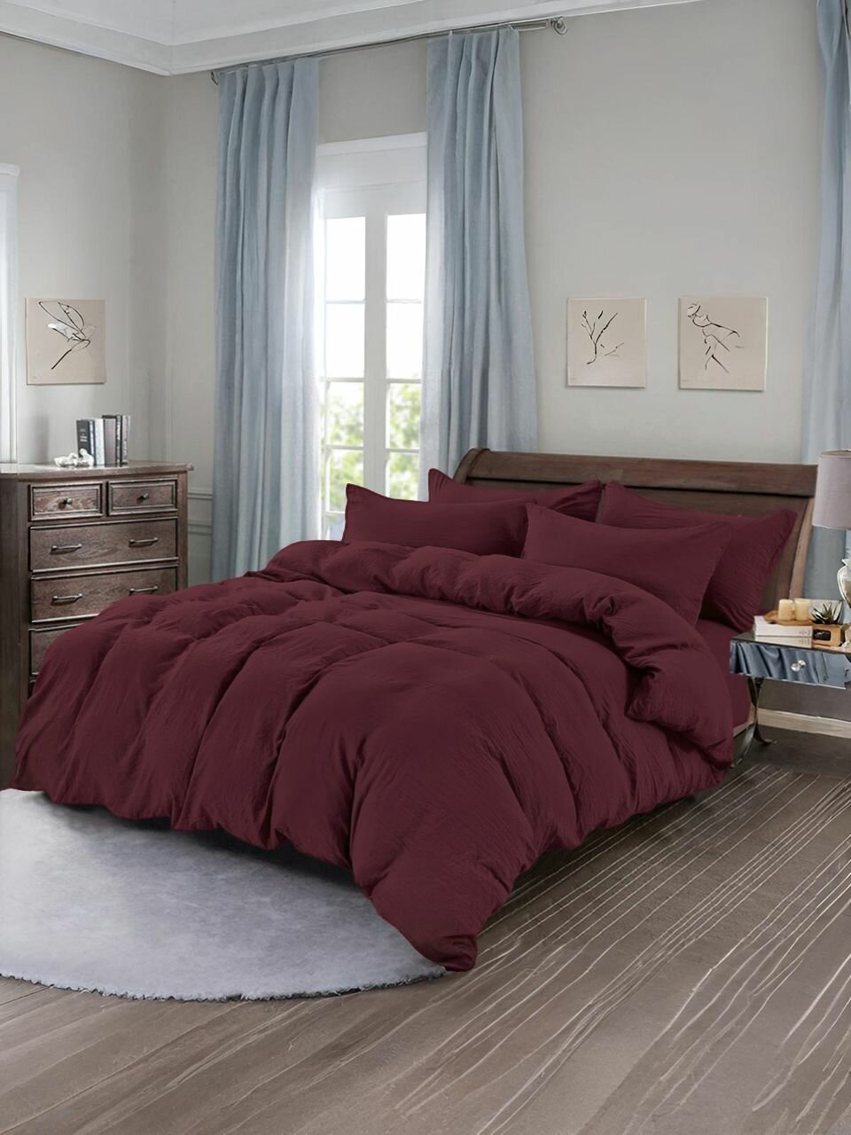 Пододеяльник микросатин 220х240 - "Страстный гранат"