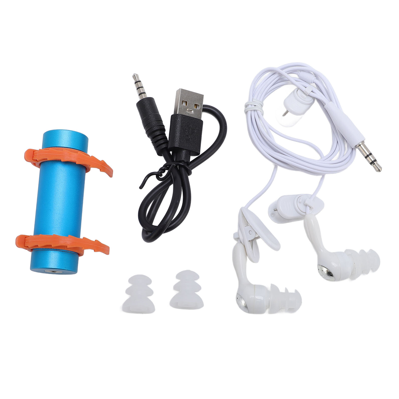 Водонепроницаемый MP3-плеер 8 ГБ, портативный, в алюминиевом корпусе, с наушниками, подходит для дайвинга, серфинга и бега, синий.