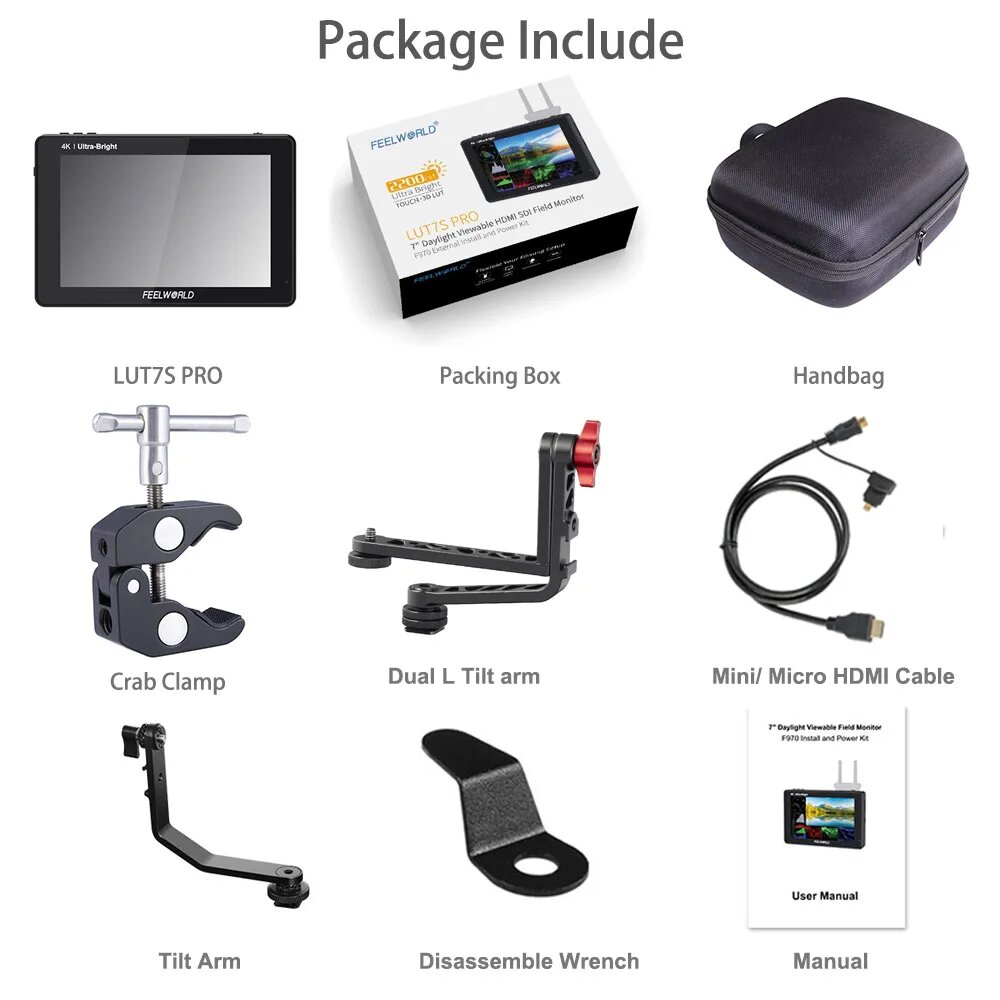 FEELWORLD LUT7S PRO 7-дюймовый монитор для камеры LUT7S PRO with gift