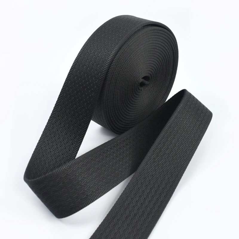 Meetee Нейлоновая лента 38 мм 2,4 мм Черный, Black, 10Meters