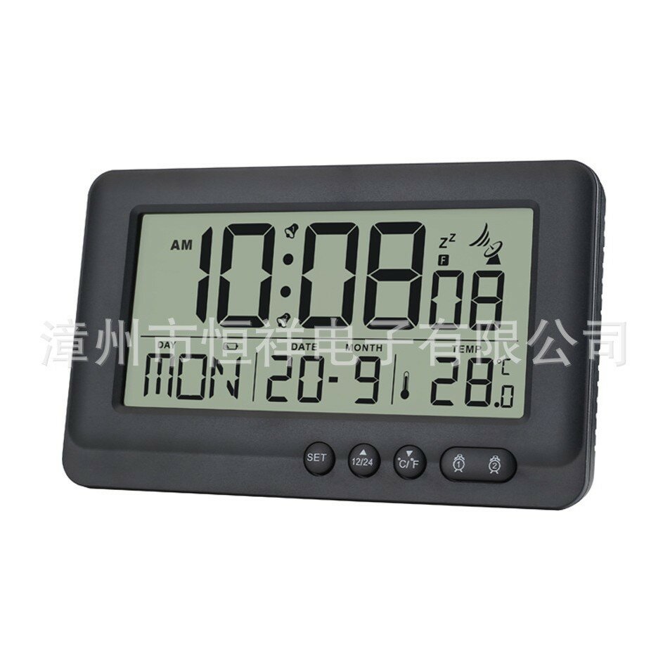 Радиочасы, электронные, с будильником, немецкие, черные