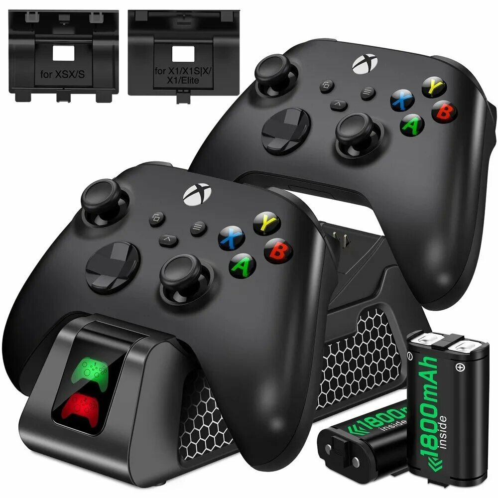 Зарядная станция Xbox Series S/X - Xbox One Dobe Charging Dock+2 шт АКБ 1800 mAh
