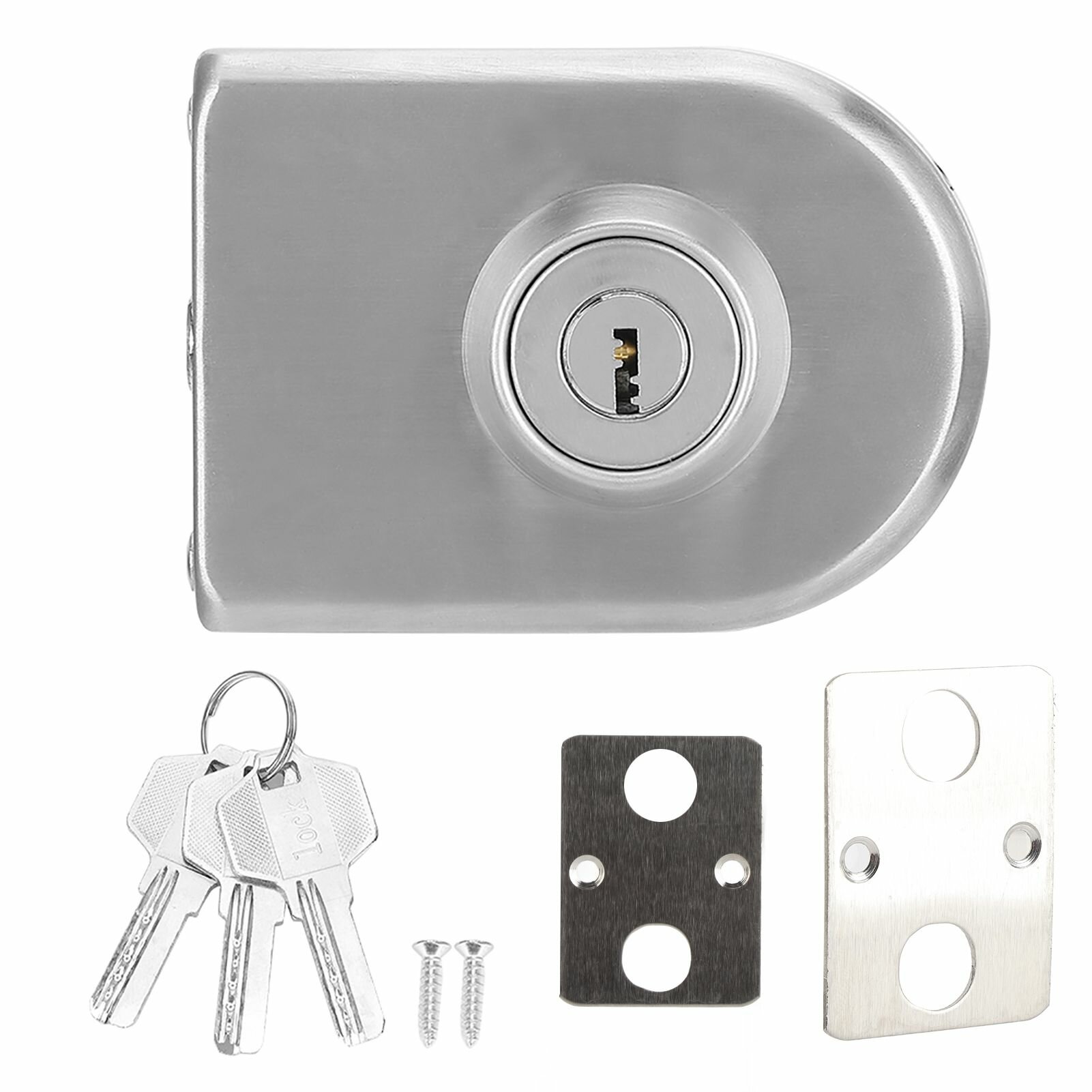 Замок-защелка для одинарной стеклянной двери из нержавеющей стали, прочный и надежный, для стеклянных дверей толщиной 10-12 мм