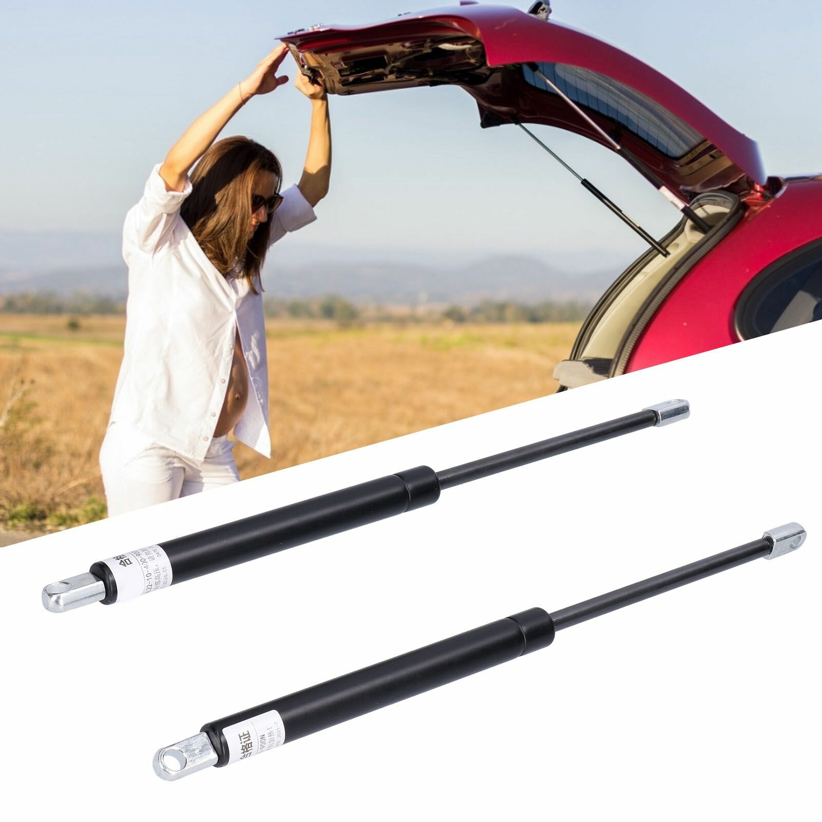 2 шт. 400 мм газовая пружина, гидравлические амортизаторы, пневматическая подъемная опорная штанга, ход 160 мм, 600N